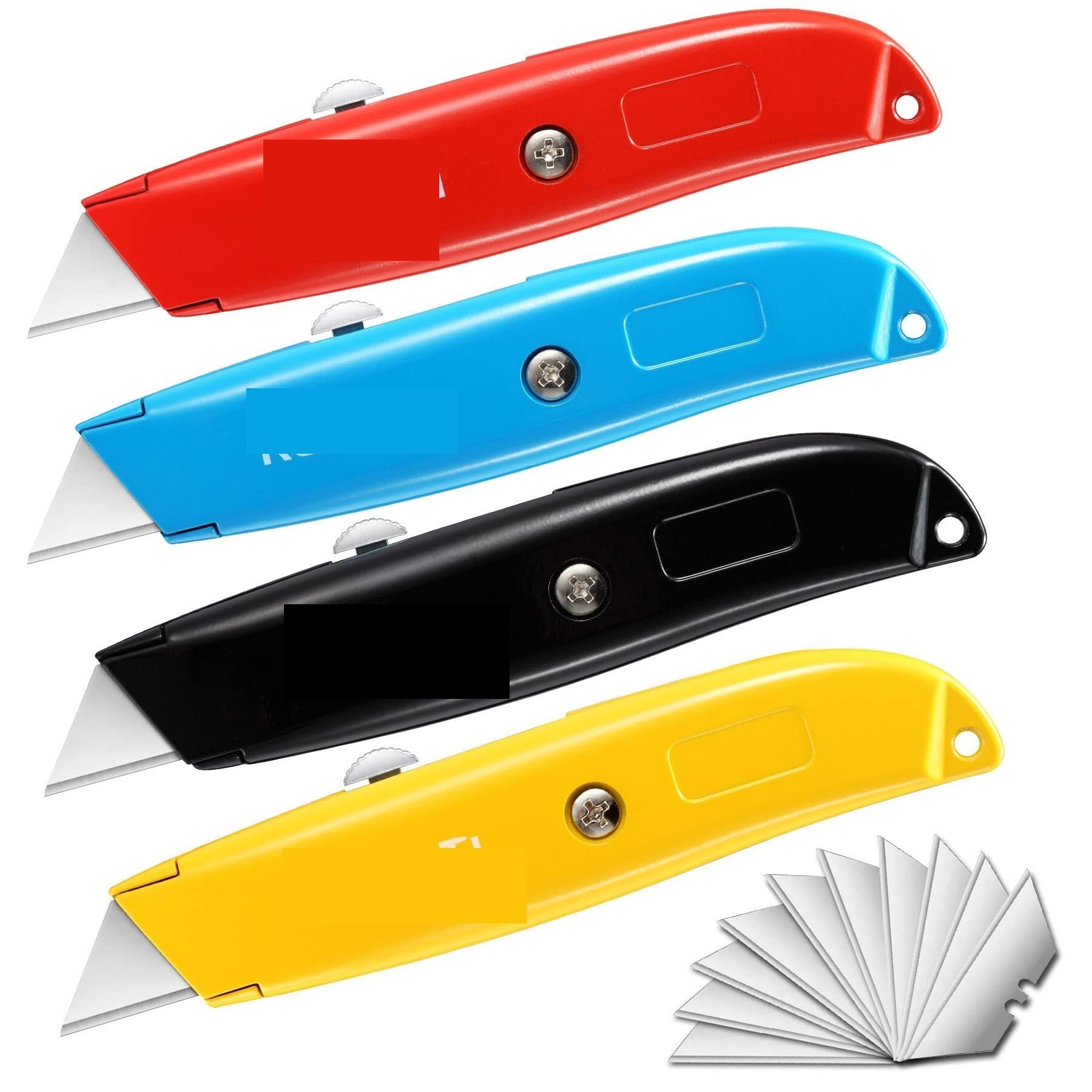 4-Pack Utility Knife, Heavy Duty Aluminum Shell Retractable Box Cutter ...