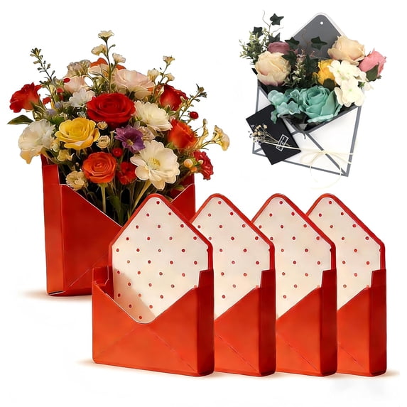 4-Pack Valentine Envelope Gift Boxes – Red Heart Cardboard Boxes for ...