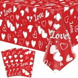 4 Pack Valentine's Day Tablecloth Valentine's Day Love Heart Table ...