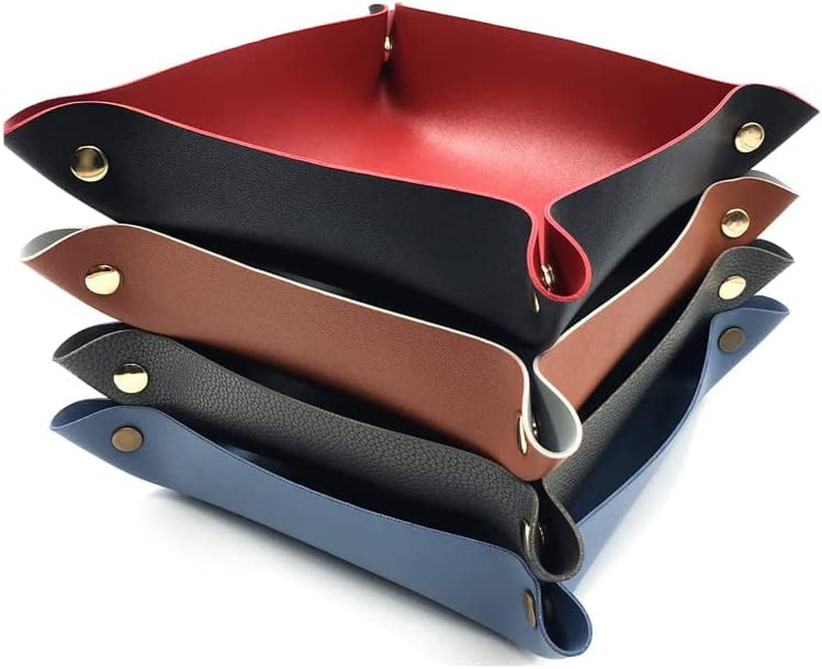4 Pack Valet Tray PU Leather Jewelry Tray for Women and Man Portable ...