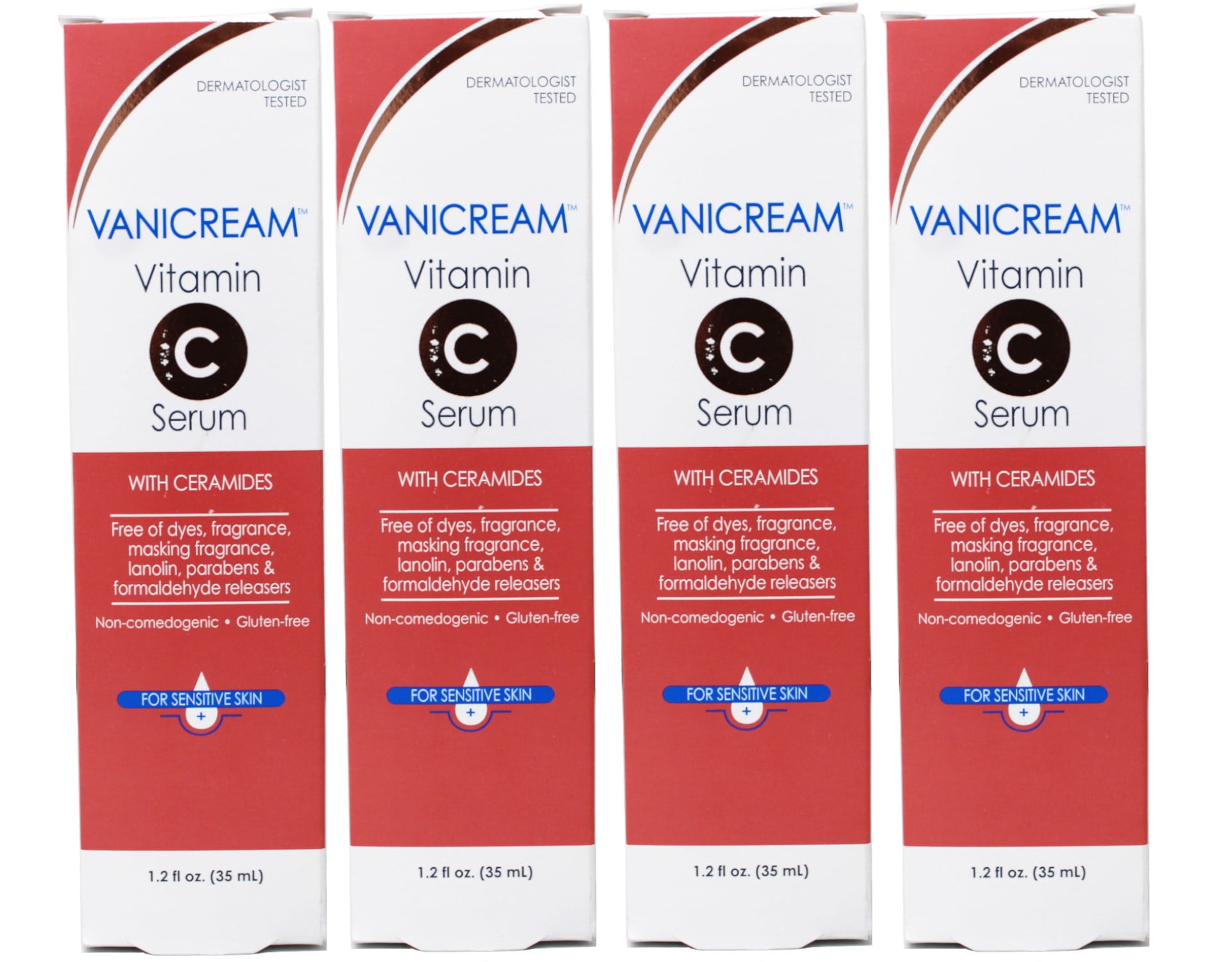 4 Pack - Vanicream Vitamin C Face Serum with Ceramides for Sensitive ...