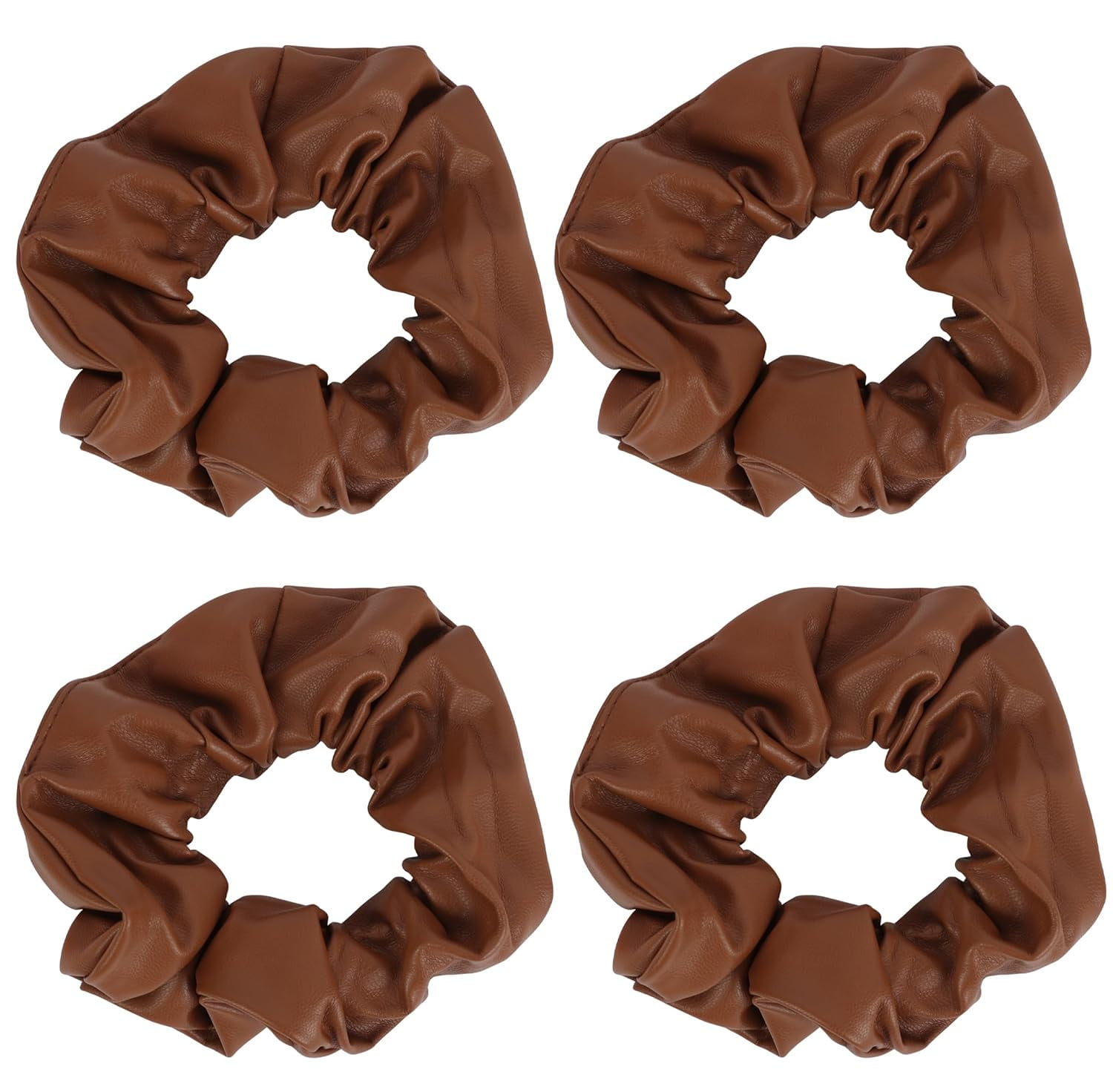 Motique Accessories 4 Pack Vegan Leather Scrunchies for Women Hair Scrunchy (Camel) - Walmart.com