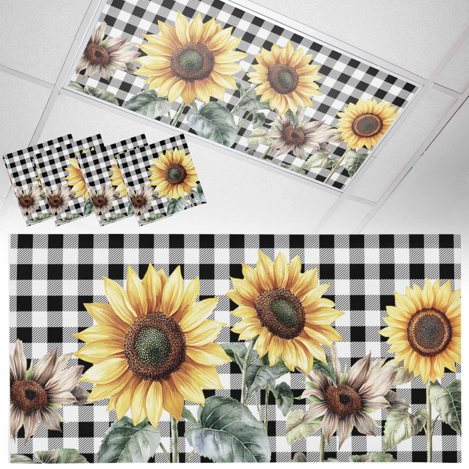 4 Pack Vintage Floral Fluorescent Light Covers for Ceiling Lights ...