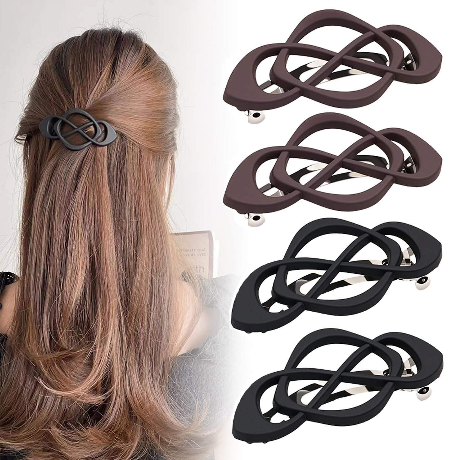 4 Pack Vintage French Barrette Hair Clips, 2026 New Hair Accessories ...