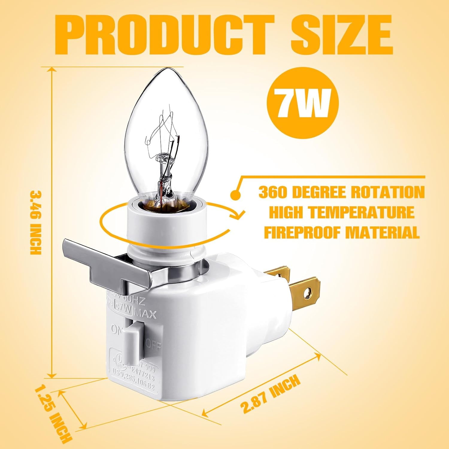 4 Pack Vintage Night Light Plug in Night Lights with On/Off Switch E12 ...