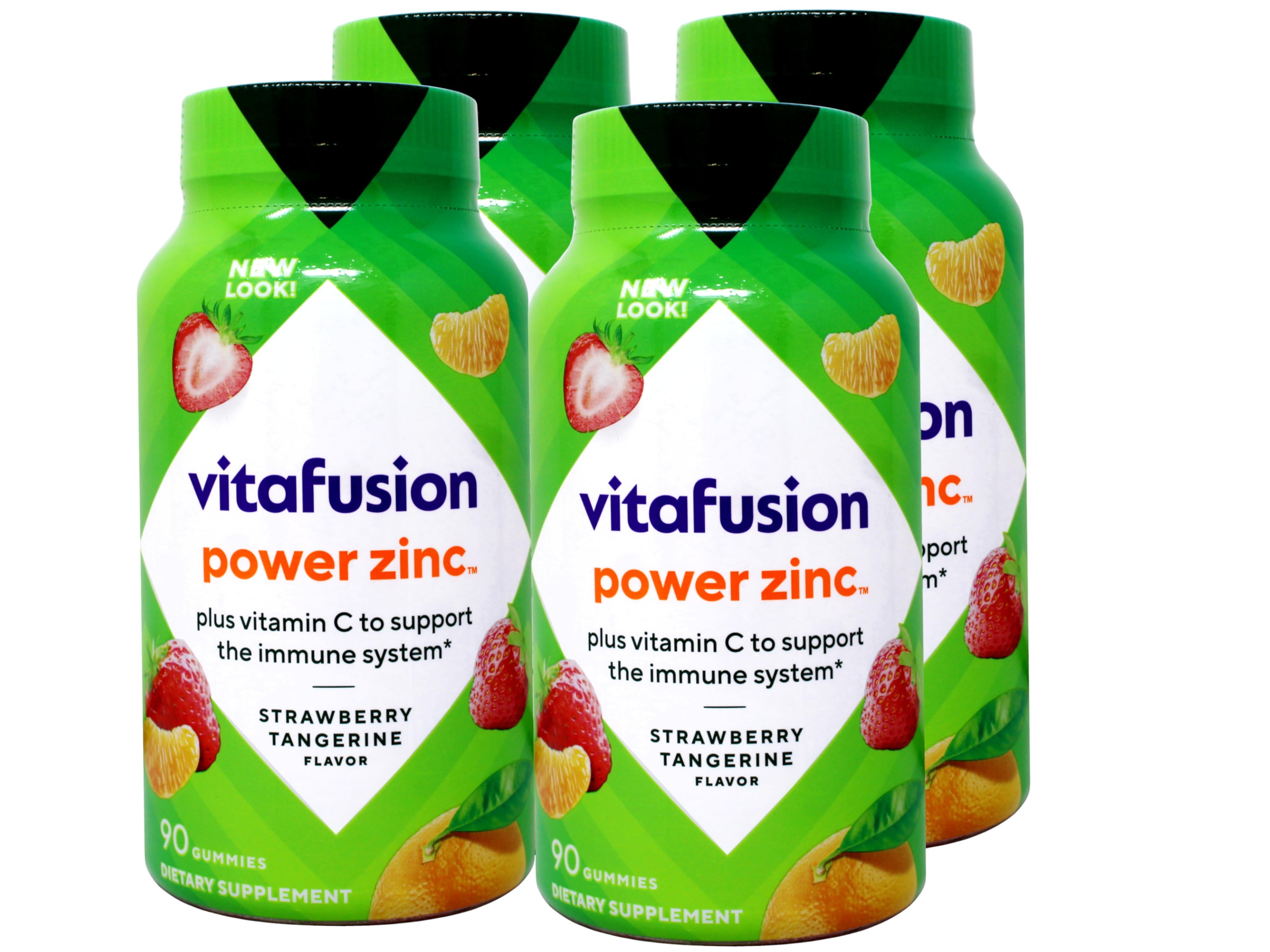 4 Pack - Vitafusion Power Zinc Gummy Vitamins, Strawberry Tangerine ...