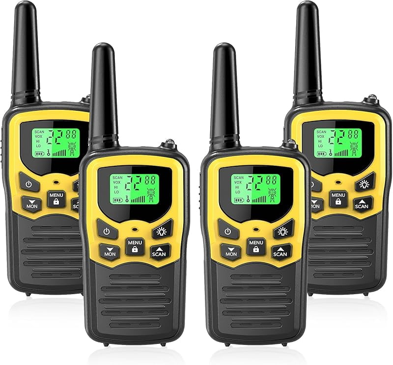 4 Pack Walkie Talkies for Adults - 22 FRS Channels with LED Flashlight ...