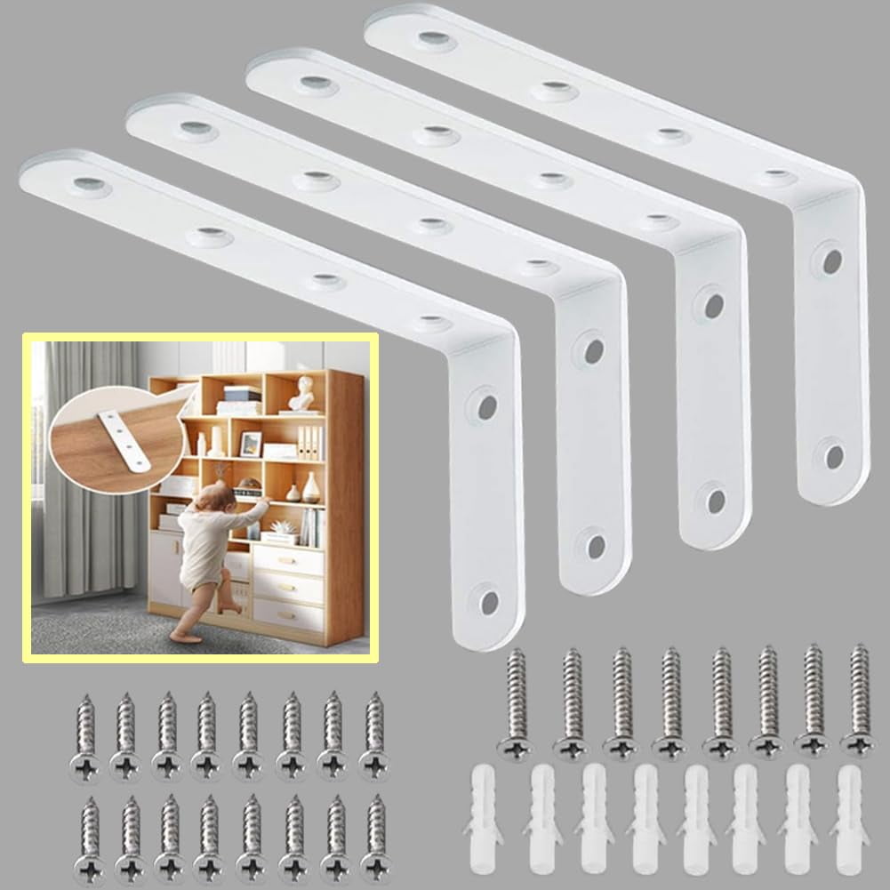 4 Pack Wall Anchors for Furniture, Baby Safety Anti Tip Kit for Baby ...