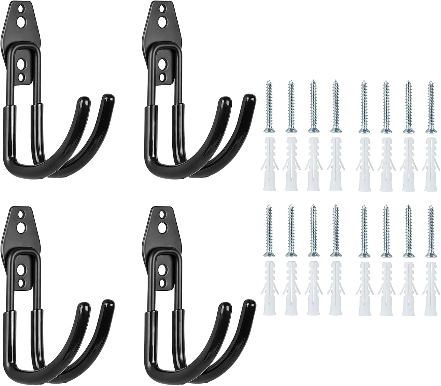 4 Pack Wall Mounted Garden Hose Holder, Garage Storage Utility Hooks ...