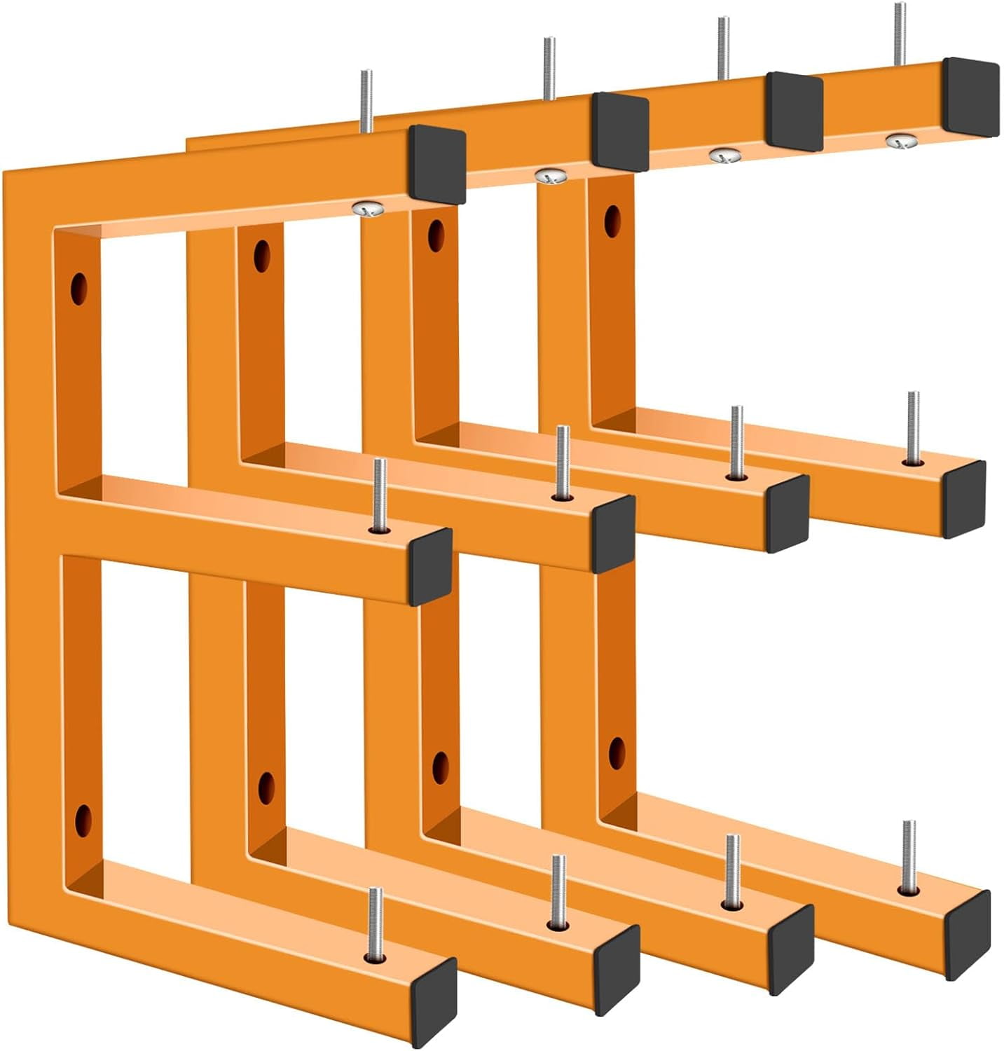 4 Pack Wall-Mounted Lumber Storage Rack, Heavy Duty Wood Storage Racks ...