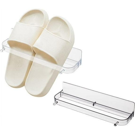 4 Pack Wall Mounted Shoes Rack 2 Colors Plastic Slipper Racks with ...