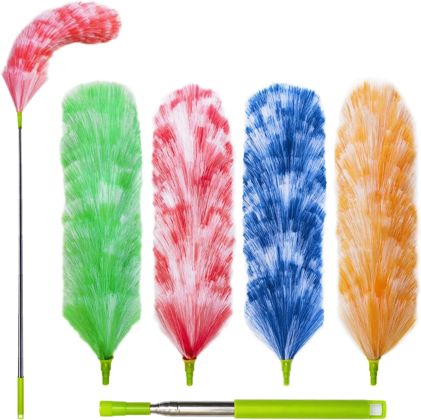 4 Pack Washable Electrostatic Duster, Extendable Pole 25" to 55 ...