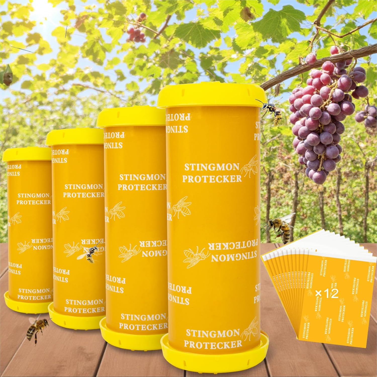 4 Pack Wasp Traps Outdoor Hanging, Carpenter Bee Traps for Outside ...