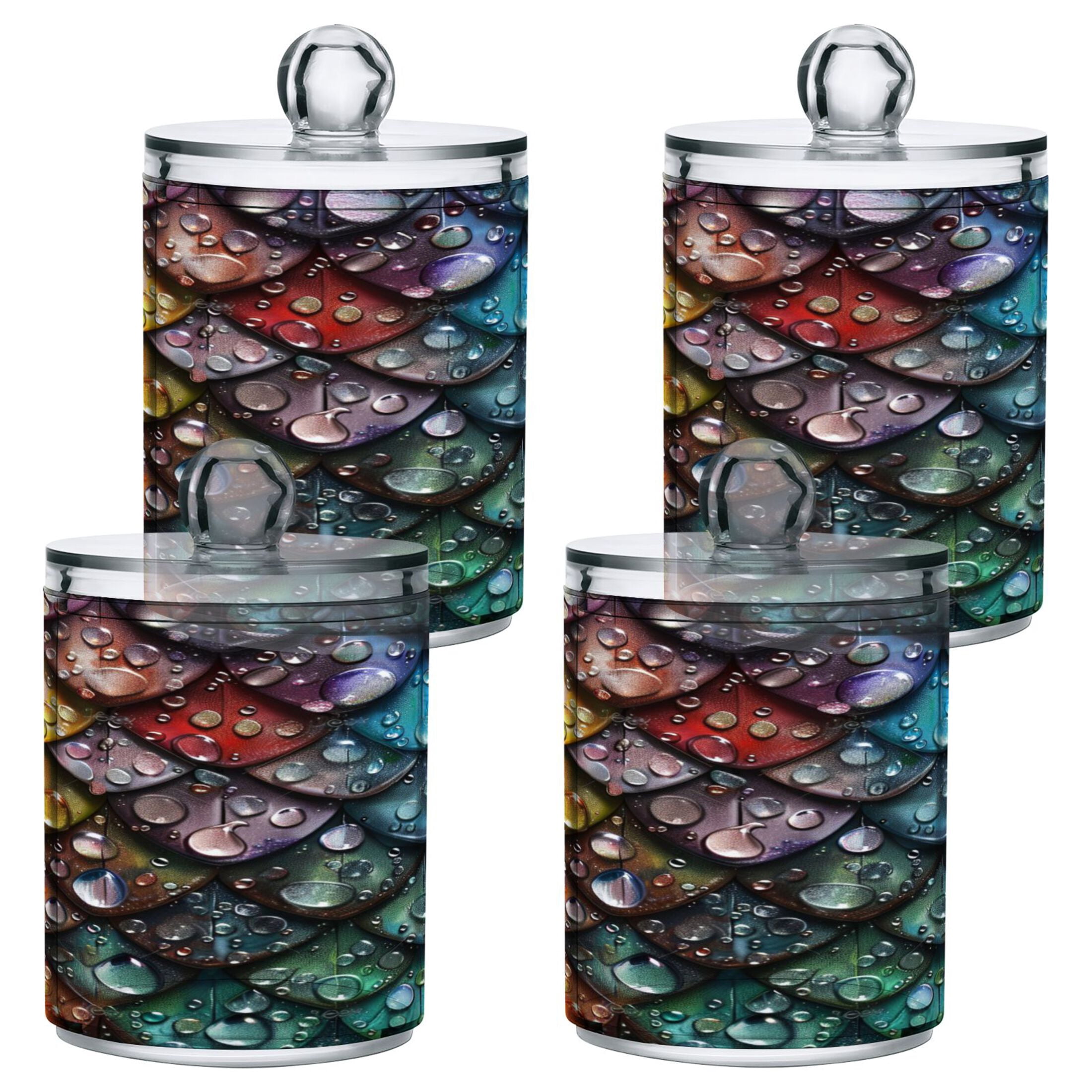4 Pack Water Droplets on Dragon Scales Qtip Holder Dispenser Clear ...