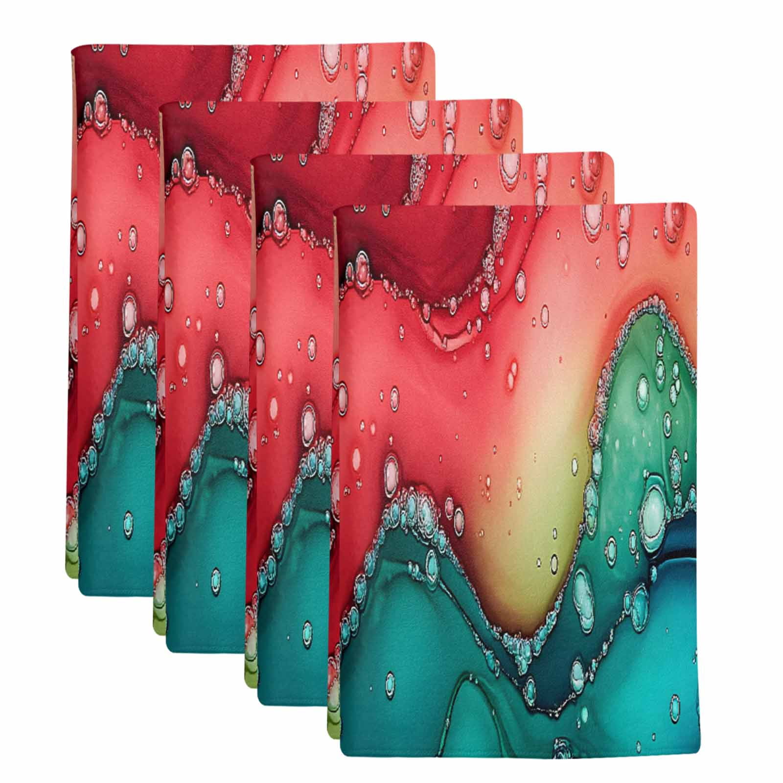 4 Pack Watercolors Red Blue Green Kitchen Towels Modern Art Decorative ...