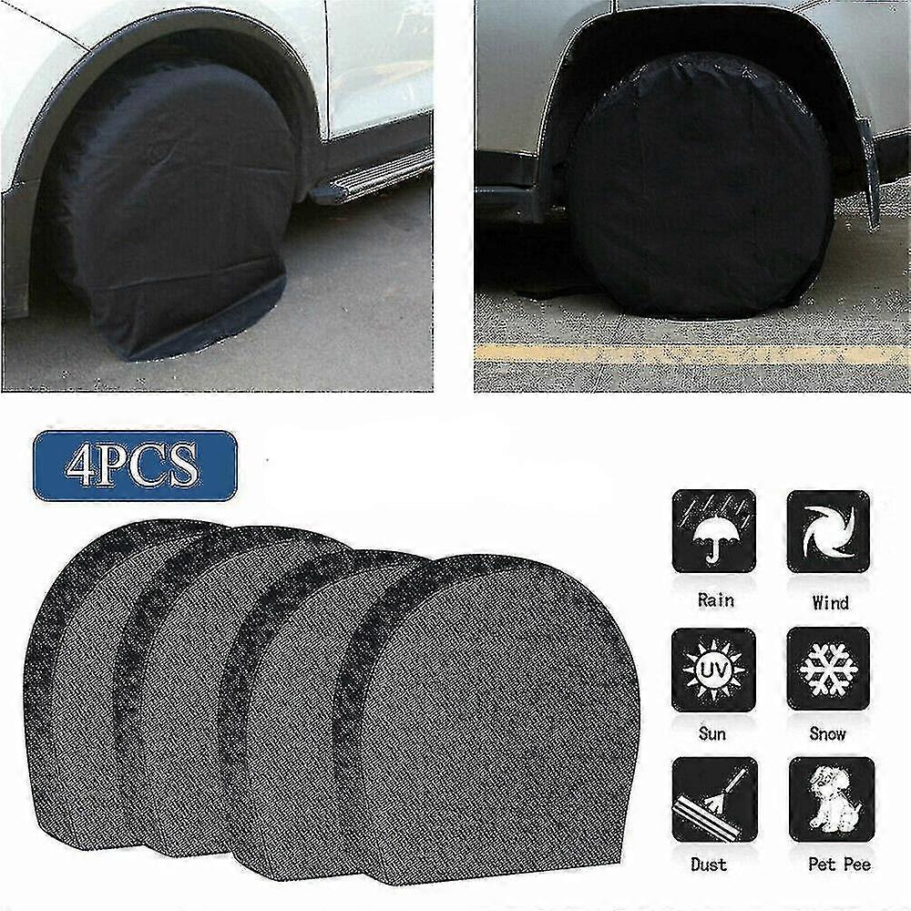 4 Pack Waterproof Tire Cover Spare Tyre Wheel Rv Trailer Camper Anti ...