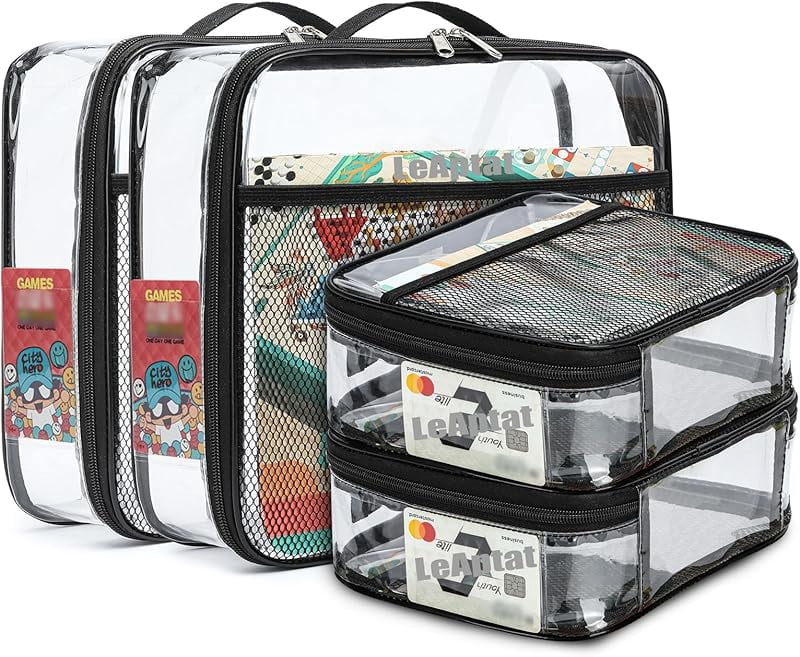 4-Pack Waterproof Toy Storage Organizer Bags | Clear PVC Zippered Bag ...