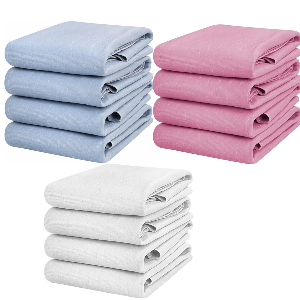 4 Pack Waterproof Washable Incontinence Bed Pads, 34 x 36 Inch Reusable ...