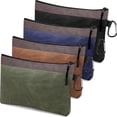 4 Pack Waxed Canvas Pouch 13 Inch Tool Bags Large Heavy Duty Canvas ...