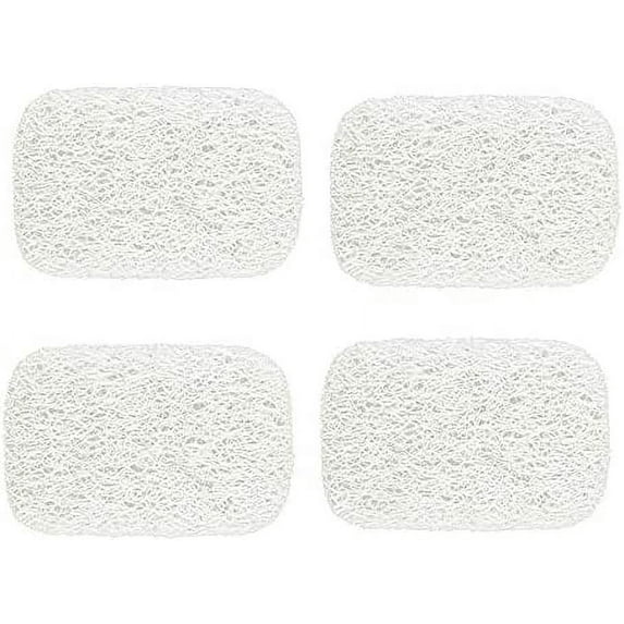4 Pack White Bar Soap Saver Holder, Self Draining Pads, Soap Lift Dish ...