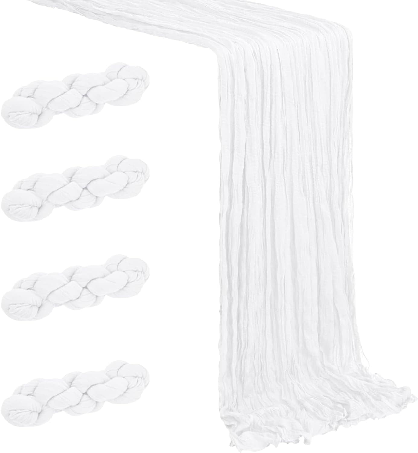 4 Pack White Cheesecloth Table Runner 20x120 Inch Gauze Table Decor for ...