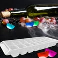 4‑Pack White Large Square Ice Cube Trays, 16‑Cube Stackable Freezer ...