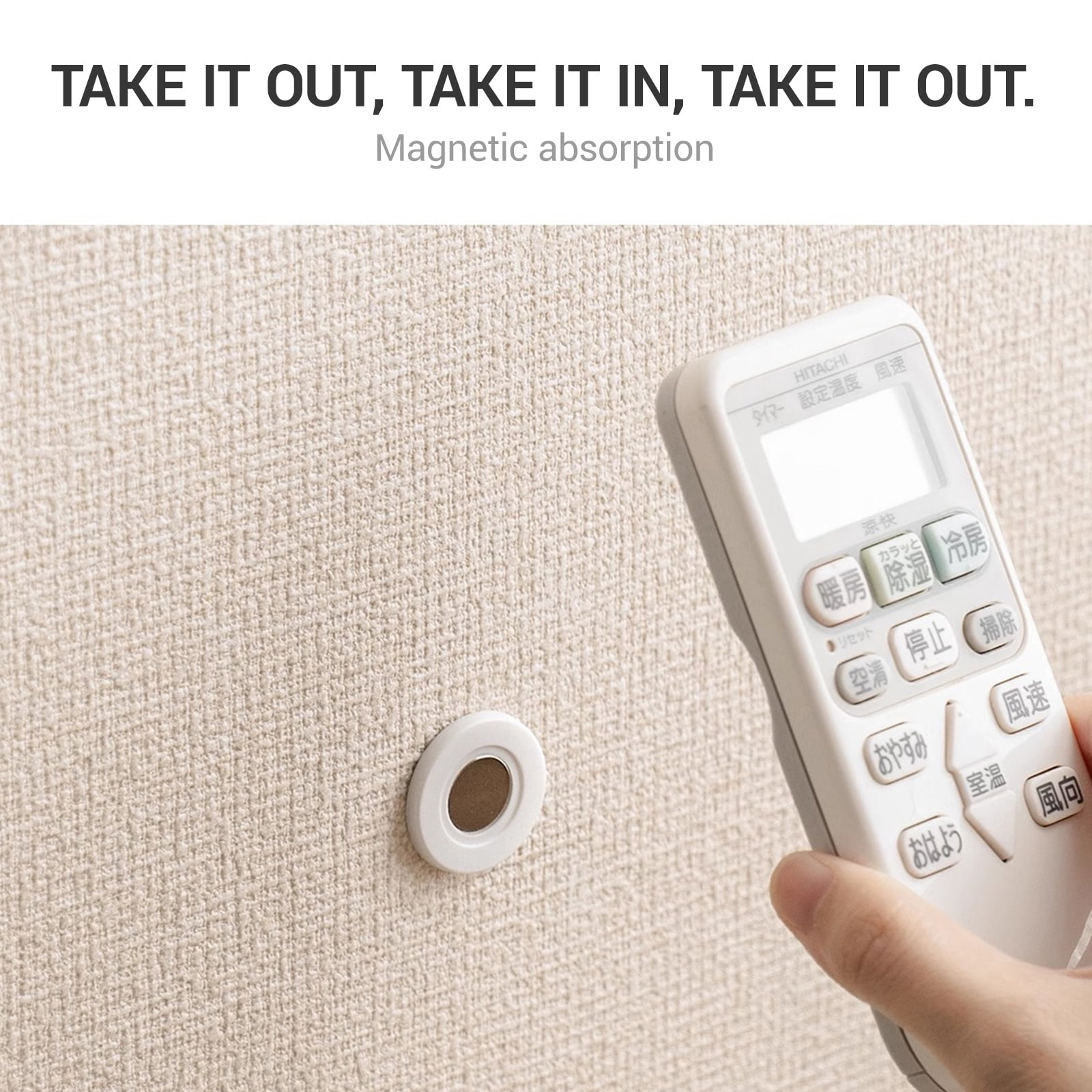 4-Pack White Magnetic Remote Stickers - ABS Material, Removable ...