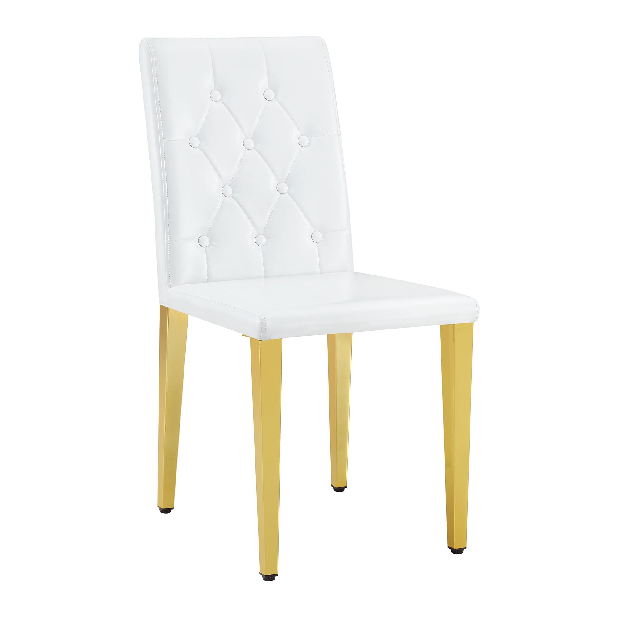 4-Pack White PU Dining Chairs, Ergonomic Buckle Backrest, 35 Inch ...