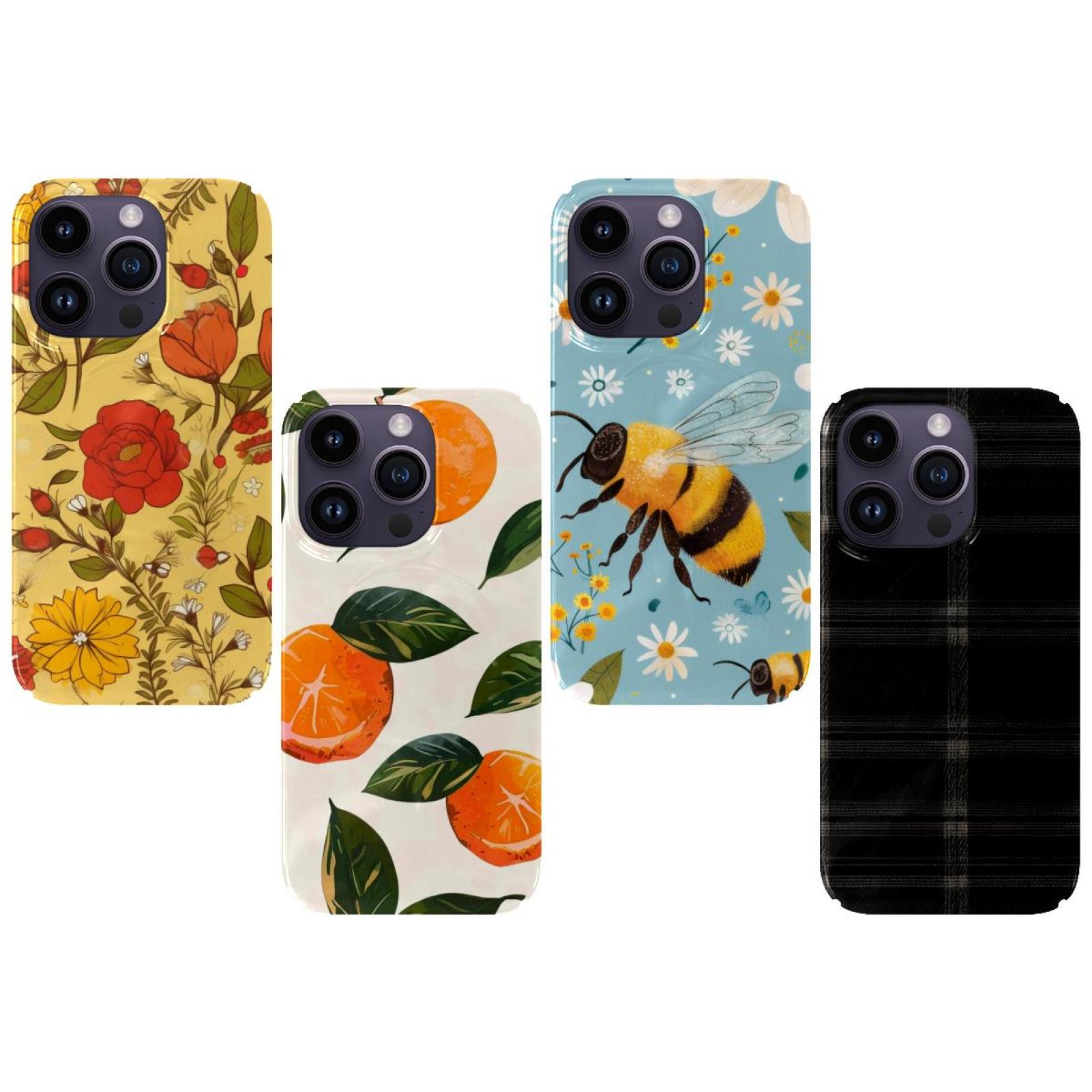 4 Pack White Red Flower Protective Scratch Resistant Phone Case for ...