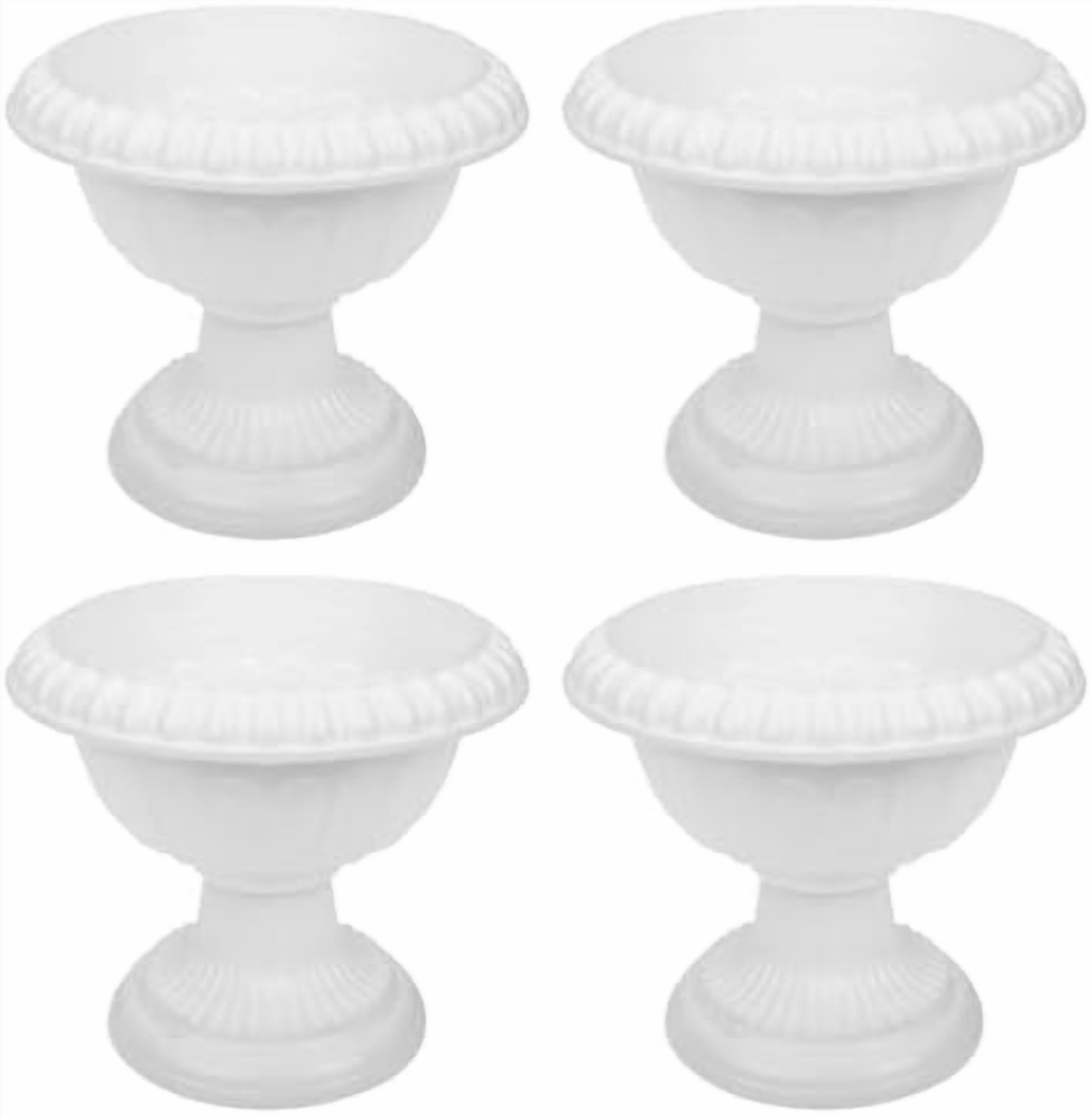 4 Pack White Roman Flower Pots for Wedding Centerpieces, Mini Pedestal ...