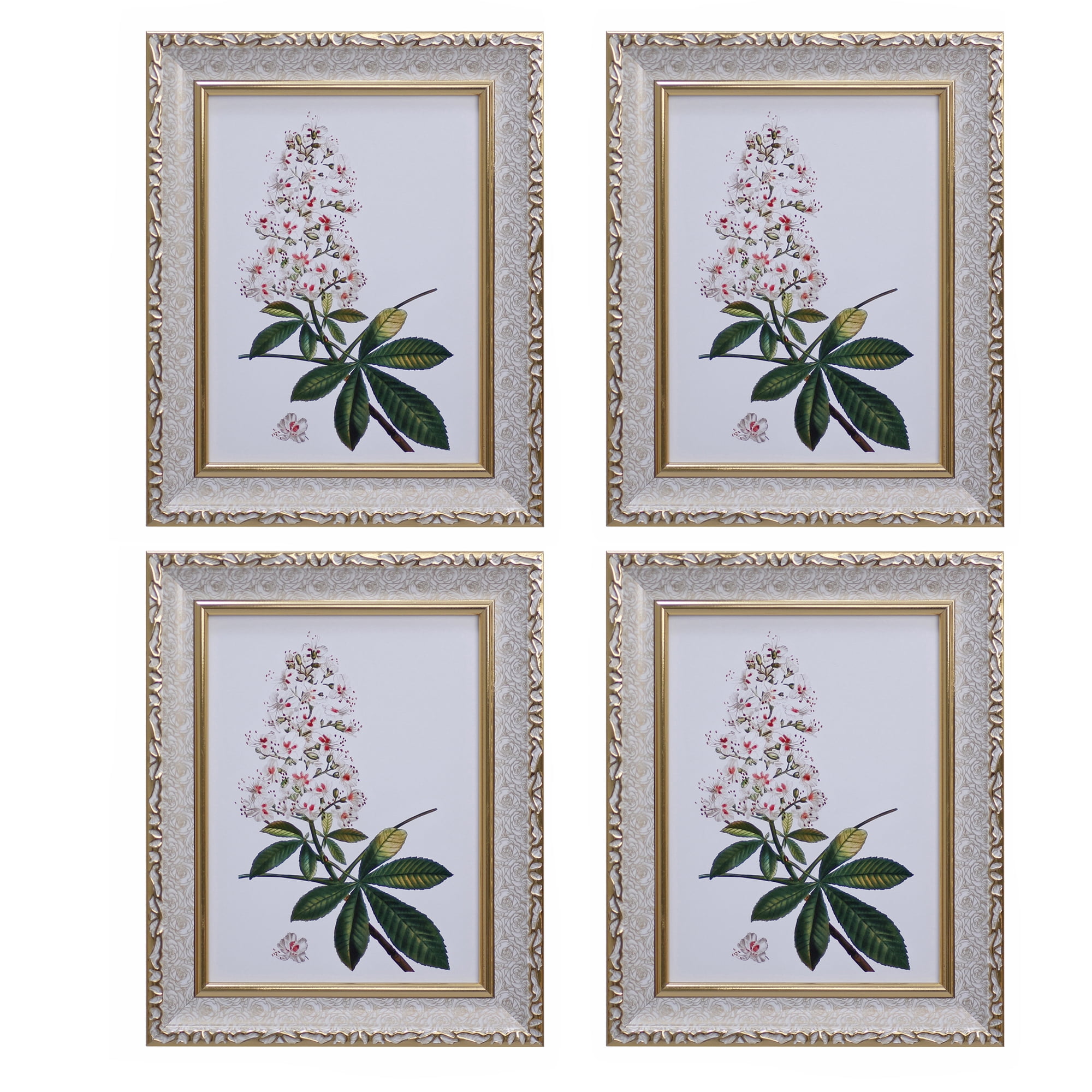 4 Pack White Vintage Golden 4" x 6" Picture Frames, White Antique ...