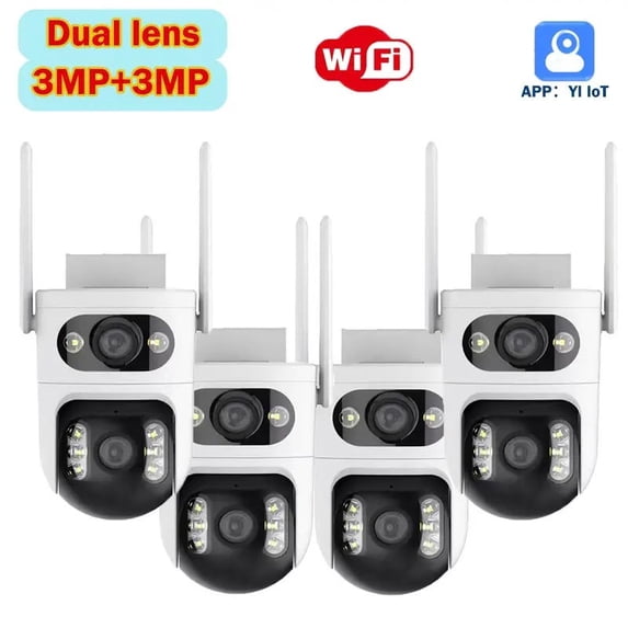 4 Pack: WiFi Smart Dual Lens Camera with Dual Screen & Motion Tracking ...
