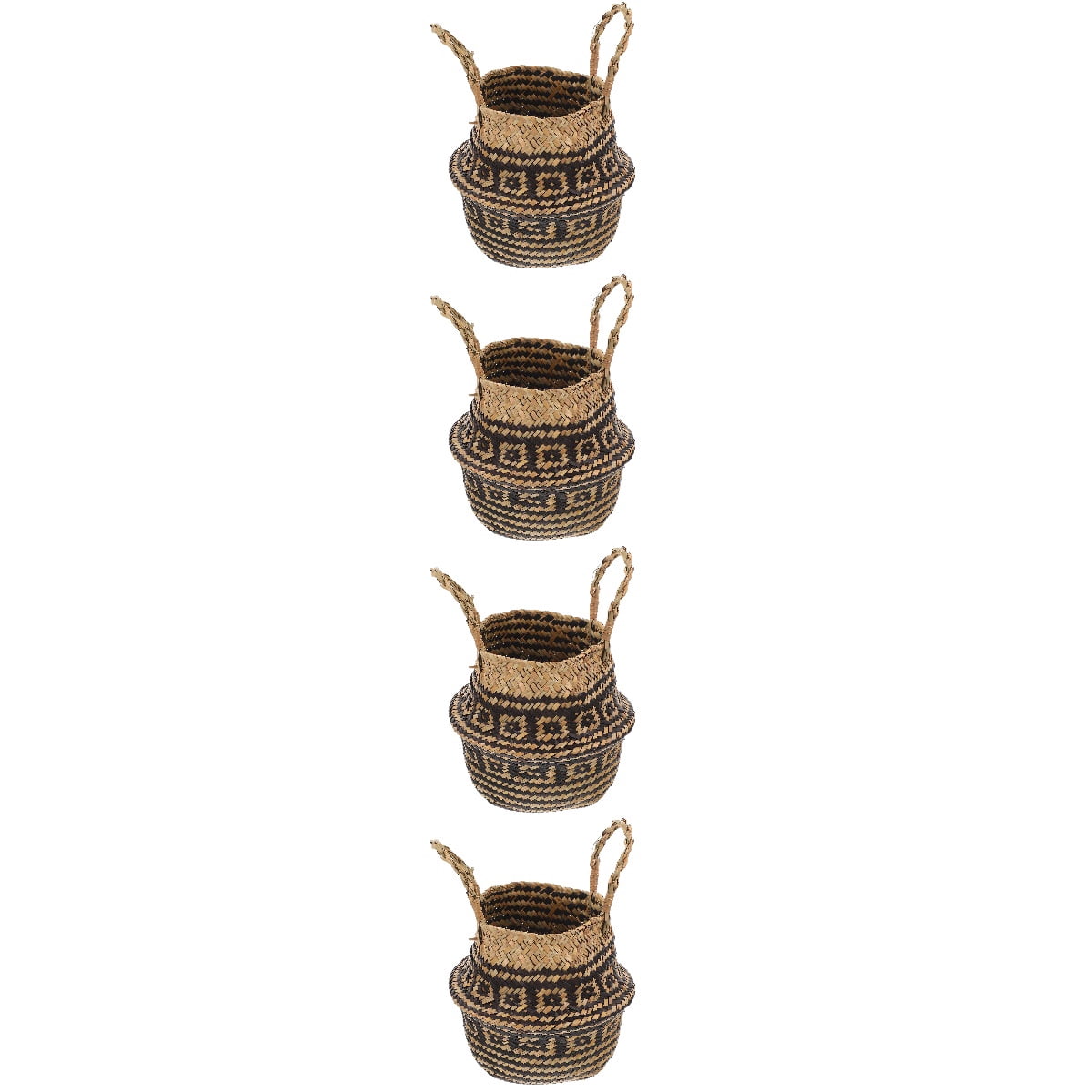 4 Pack Wicker Picnic Basket Plant Flower Pot Kitchen Baskets Natural ...