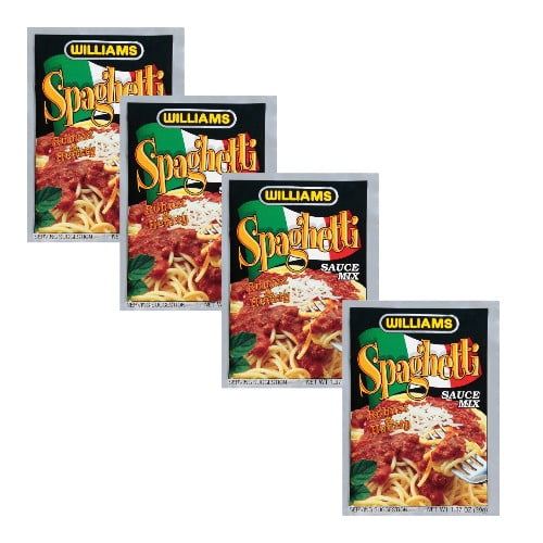 ( 4 Pack ) Williams Spaghetti Sauce Mix 1.37 Oz. Packet - Walmart.com