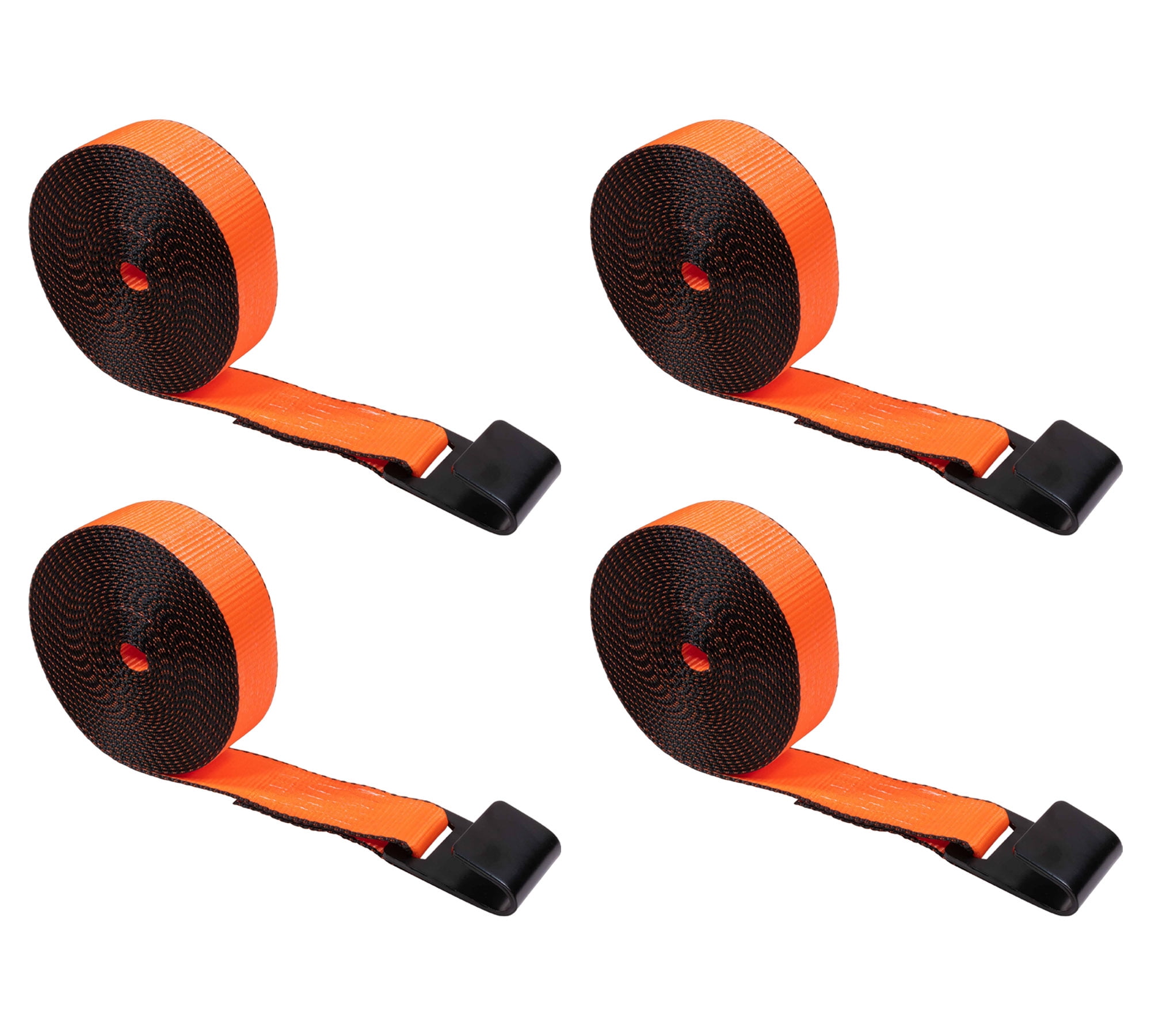 (4 Pack) Winch Straps 2"x30' - High Abrasion Orange Heavy Duty Tie Down ...