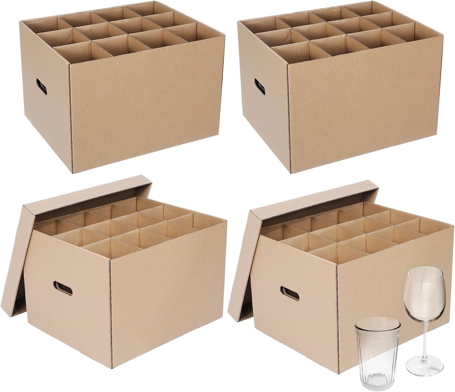 4 Pack Wine Glass Moving Boxes Kitchen Moving Boxes with Handle Kitchen ...