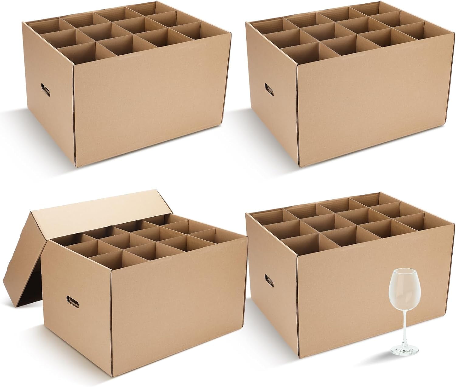 4 Pack Wine Glass Moving Boxes Kitchen Moving Boxes with Handle Kitchen ...
