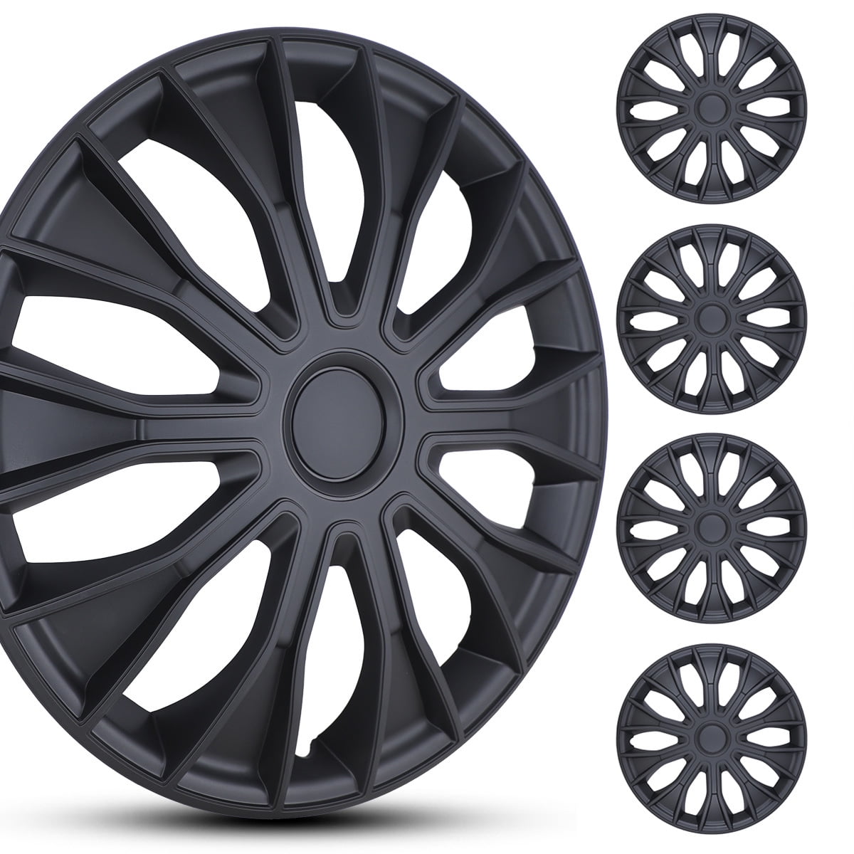 (4-Pack) Winjet 14 Inch Universal Wheel Covers Snap On Hubcaps Full Hub ...