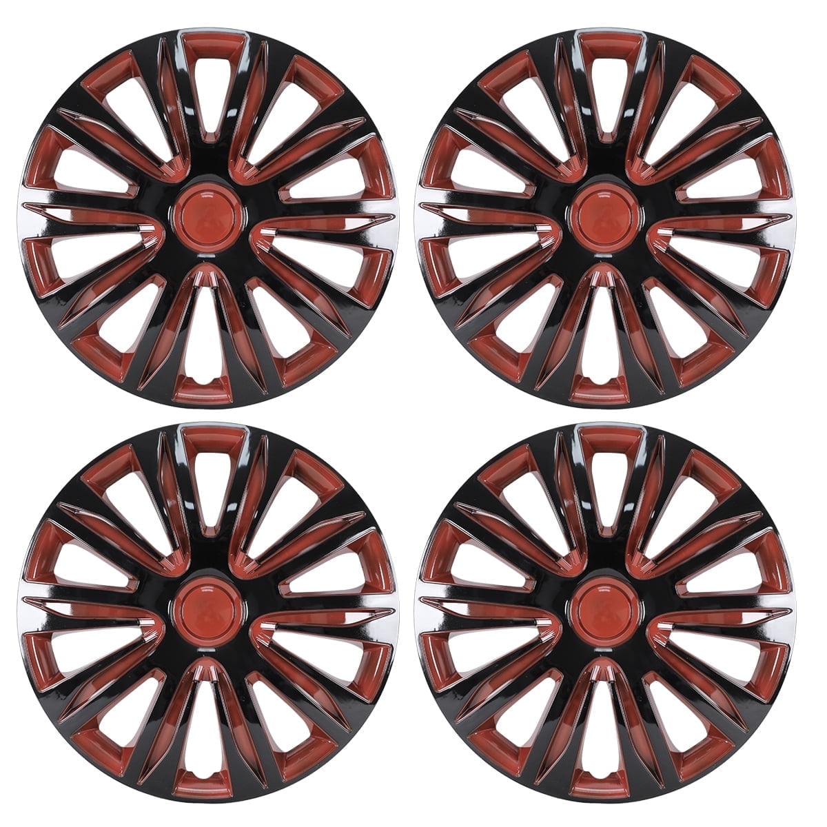 (4-Pack) Winjet 15 Inch Universal Black Wheel Covers Snap On Hub Caps ...
