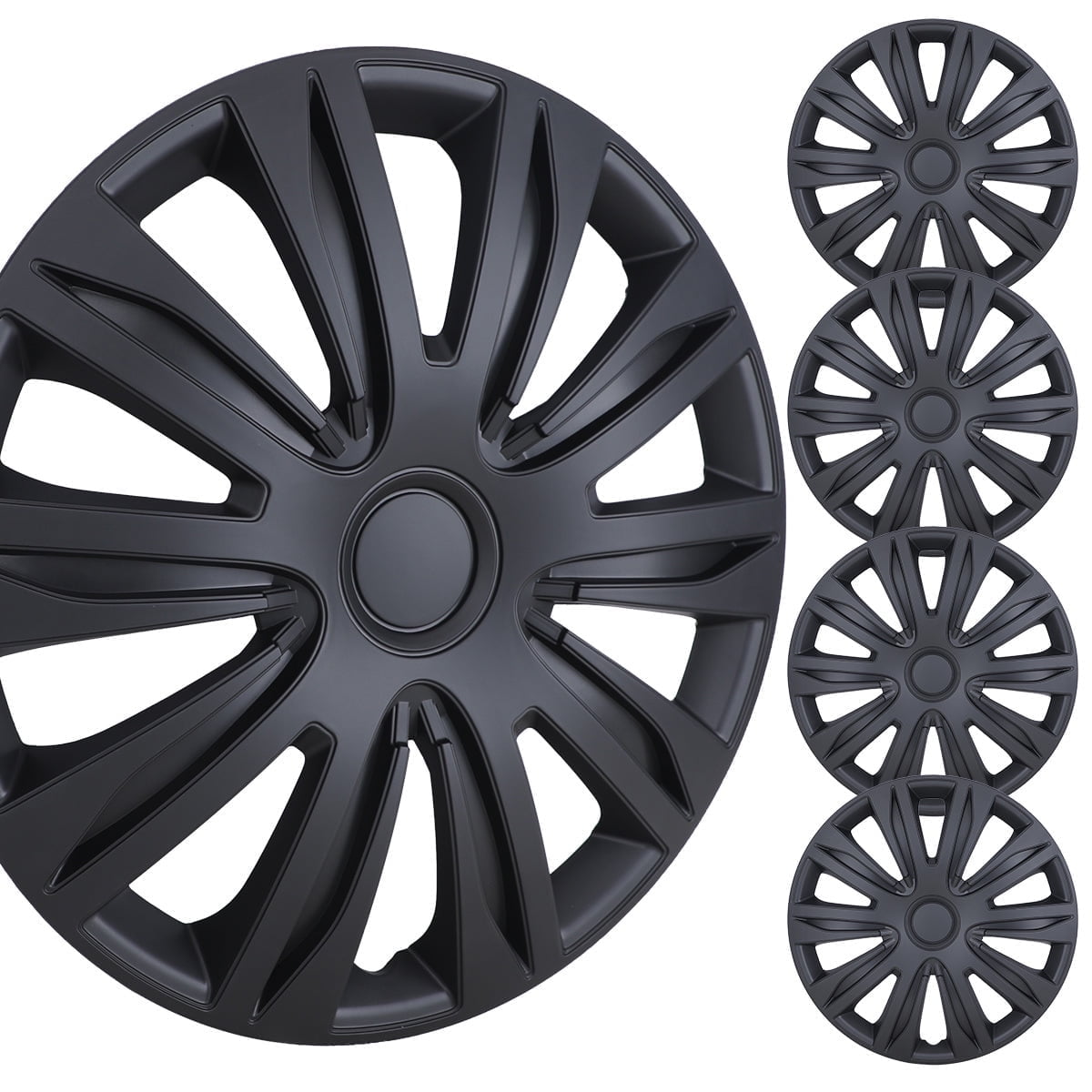 (4-Pack) Winjet 15 inch Universal Wheel Covers Snap on Hubcaps Full Hub ...