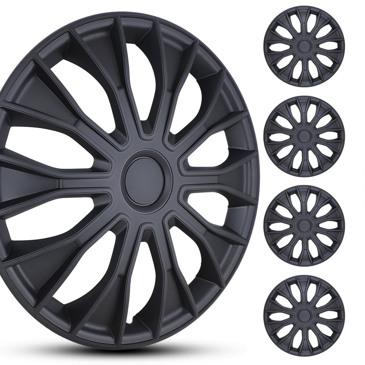 (4-Pack) Winjet 15 Inch Universal Wheel Covers Snap On Hubcaps Full Hub ...