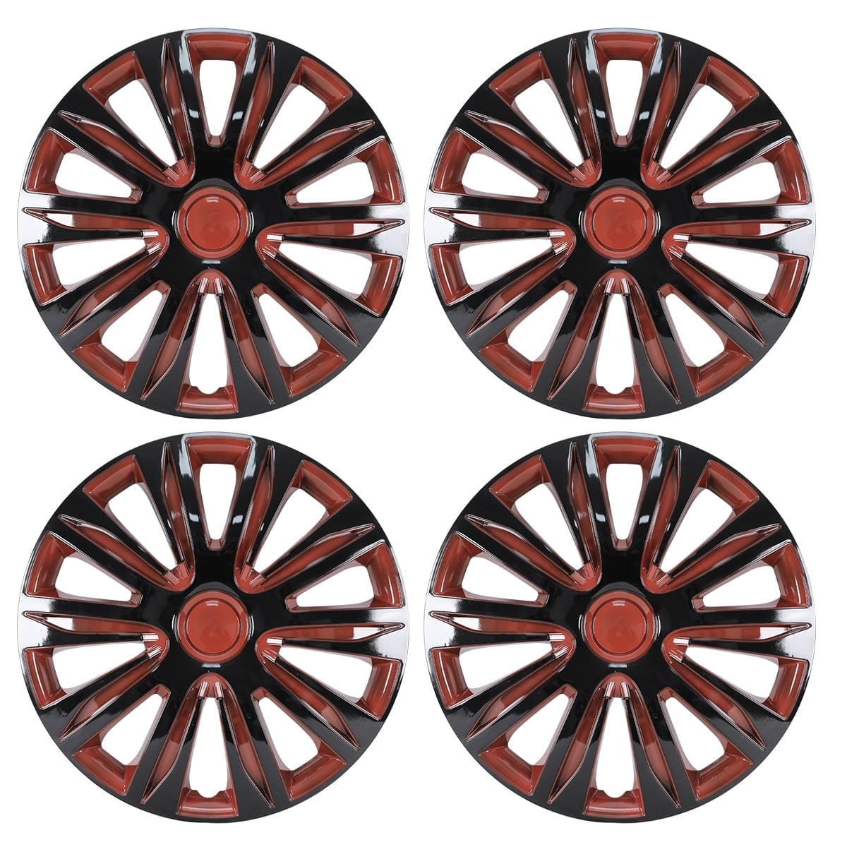 (4-Pack) Winjet 16 Inch Universal Black Wheel Covers Snap On Hub Caps ...