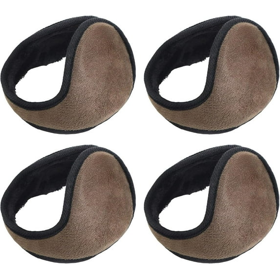 4-Pack Winter Fleece Ear Muffs for Men & Women, Warm Lightweight ...