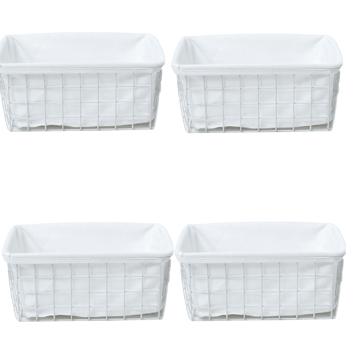 4 Pack Wire Baskets with Liner, TRIANU Wire Storage Basket Metal Basket ...