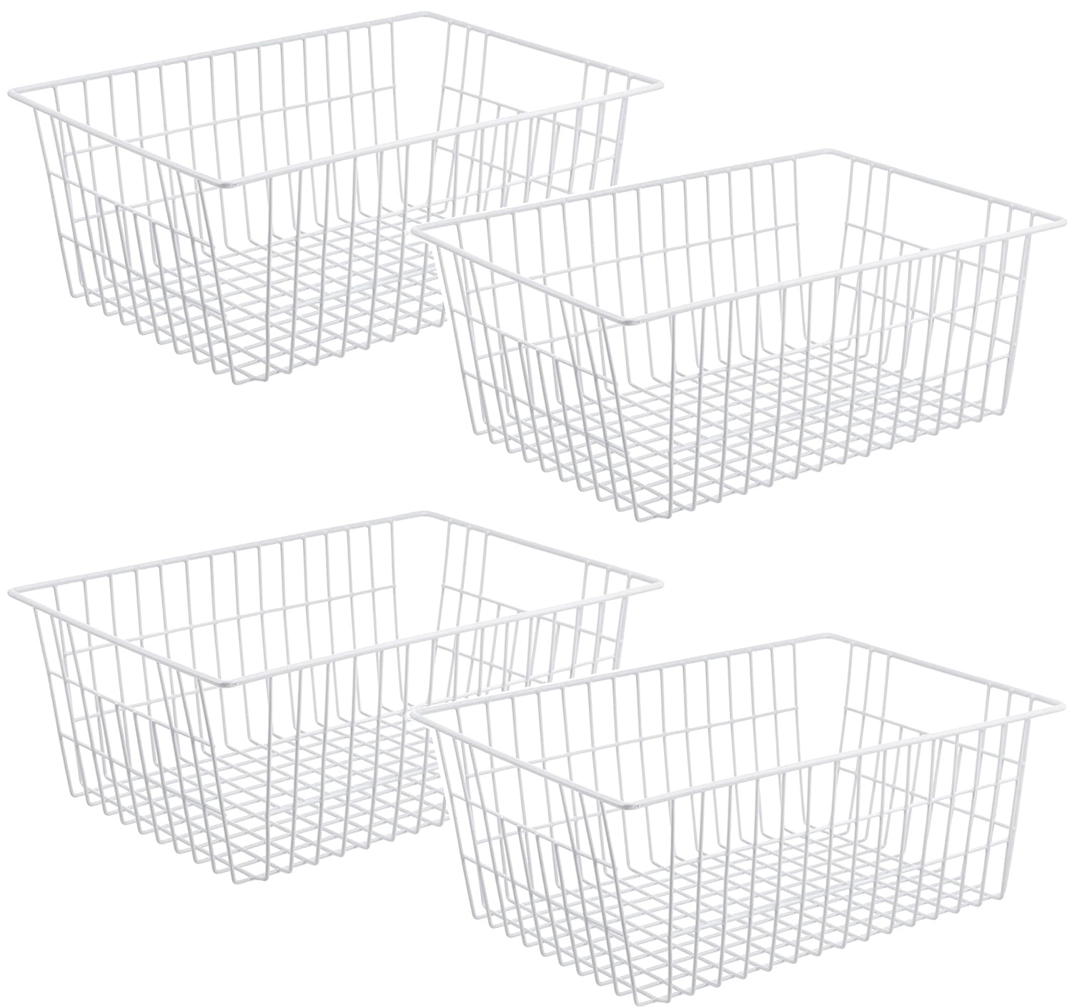 4 Pack Wire Storage Baskets for Organizing with Handles, Metal Kitchen ...