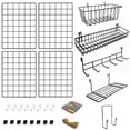 4 Pack Wire Wall Grid Panel Set with Accessories - Walmart.com