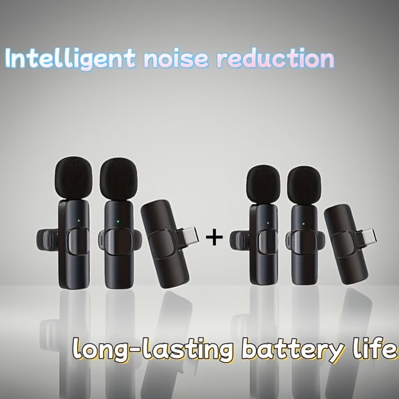 4-Pack Wireless Lavalier Microphone for Android And iPhone 15/16.Mini ...