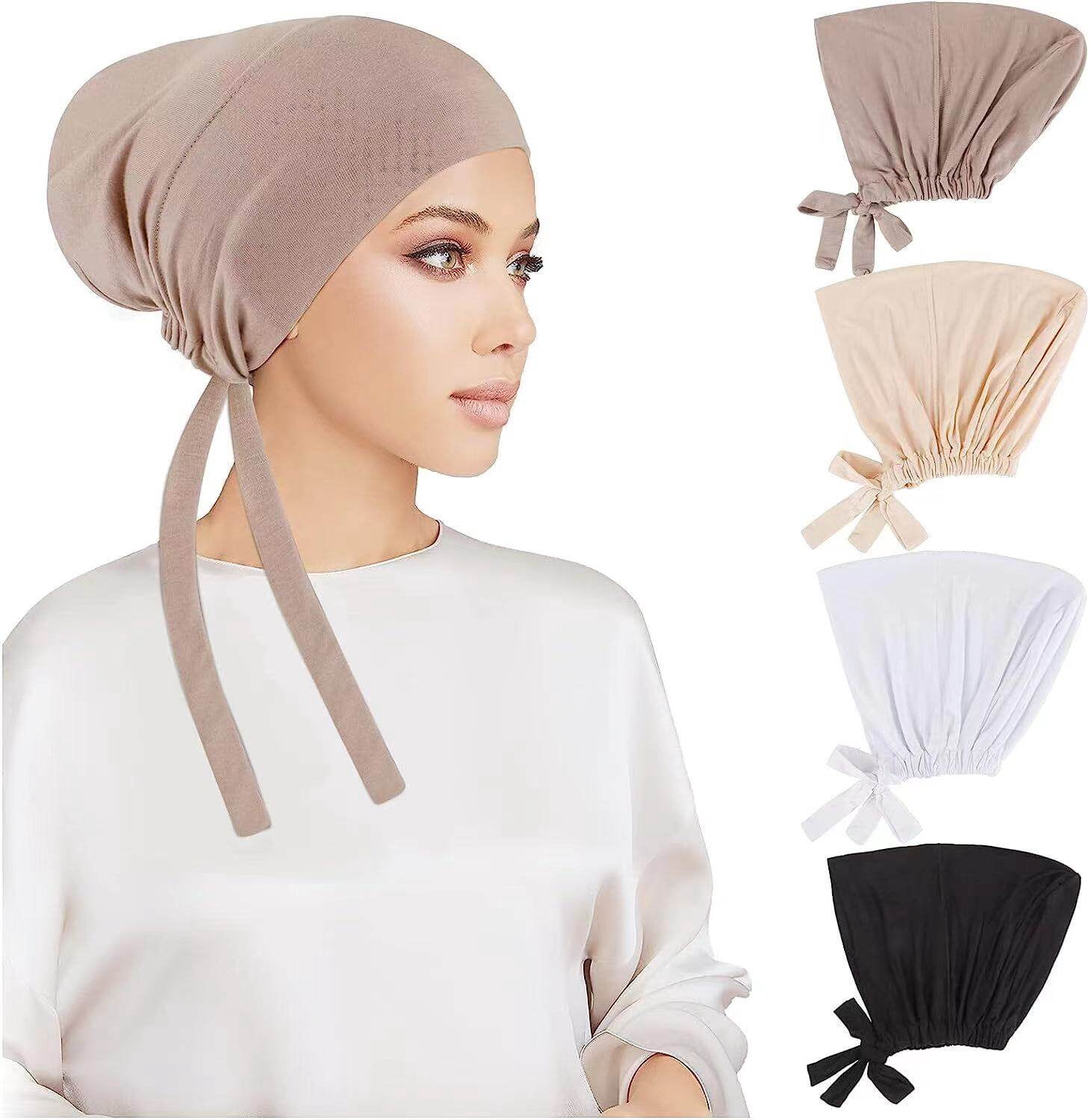 Phogary Women Under Scarf Hat Hijab Cap Islamic Muslim hat 4-pieces ...