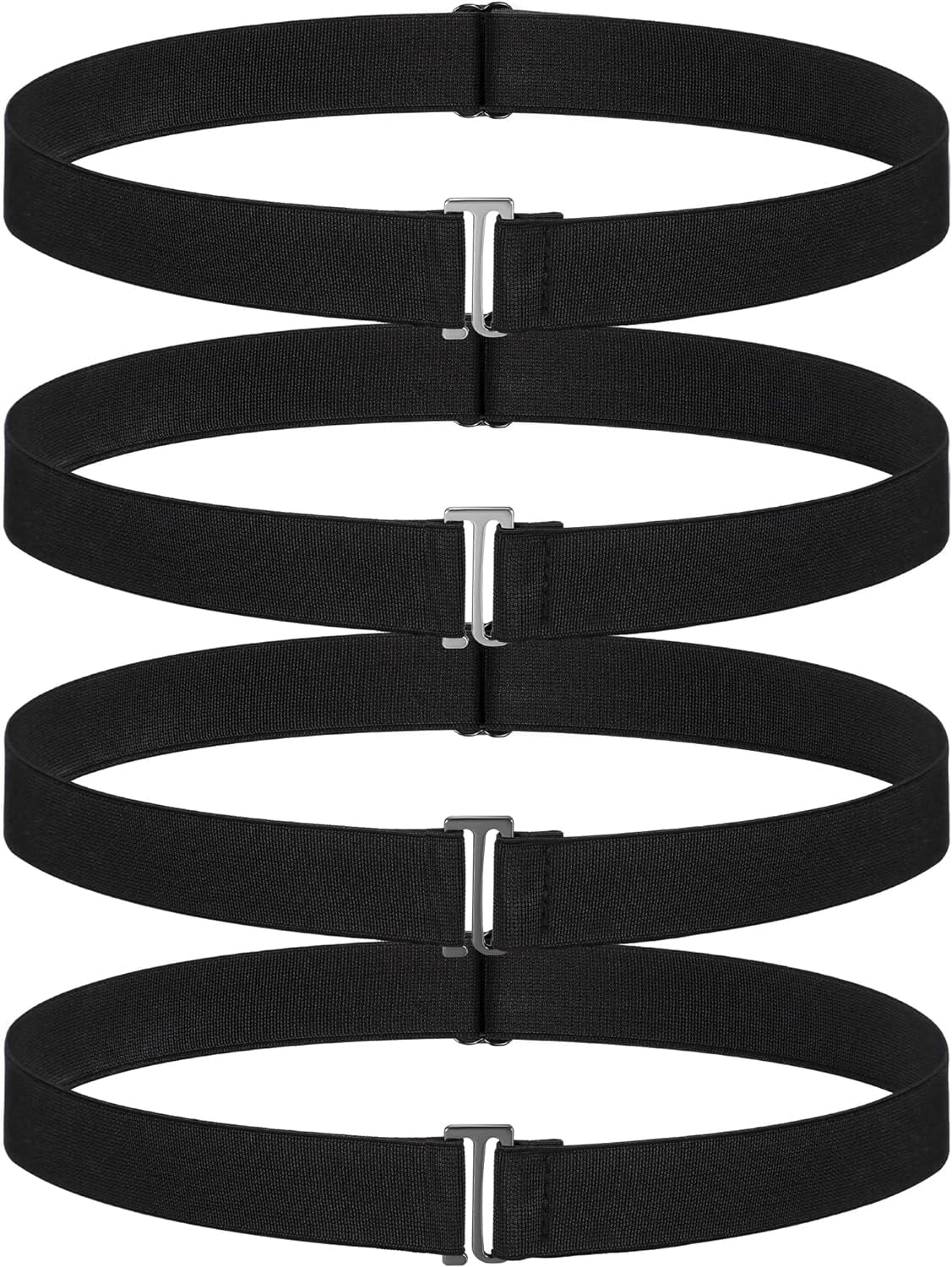 4 Pack Women Invisible Stretch Belt with Flat Buckle for Tucking Shirts ...