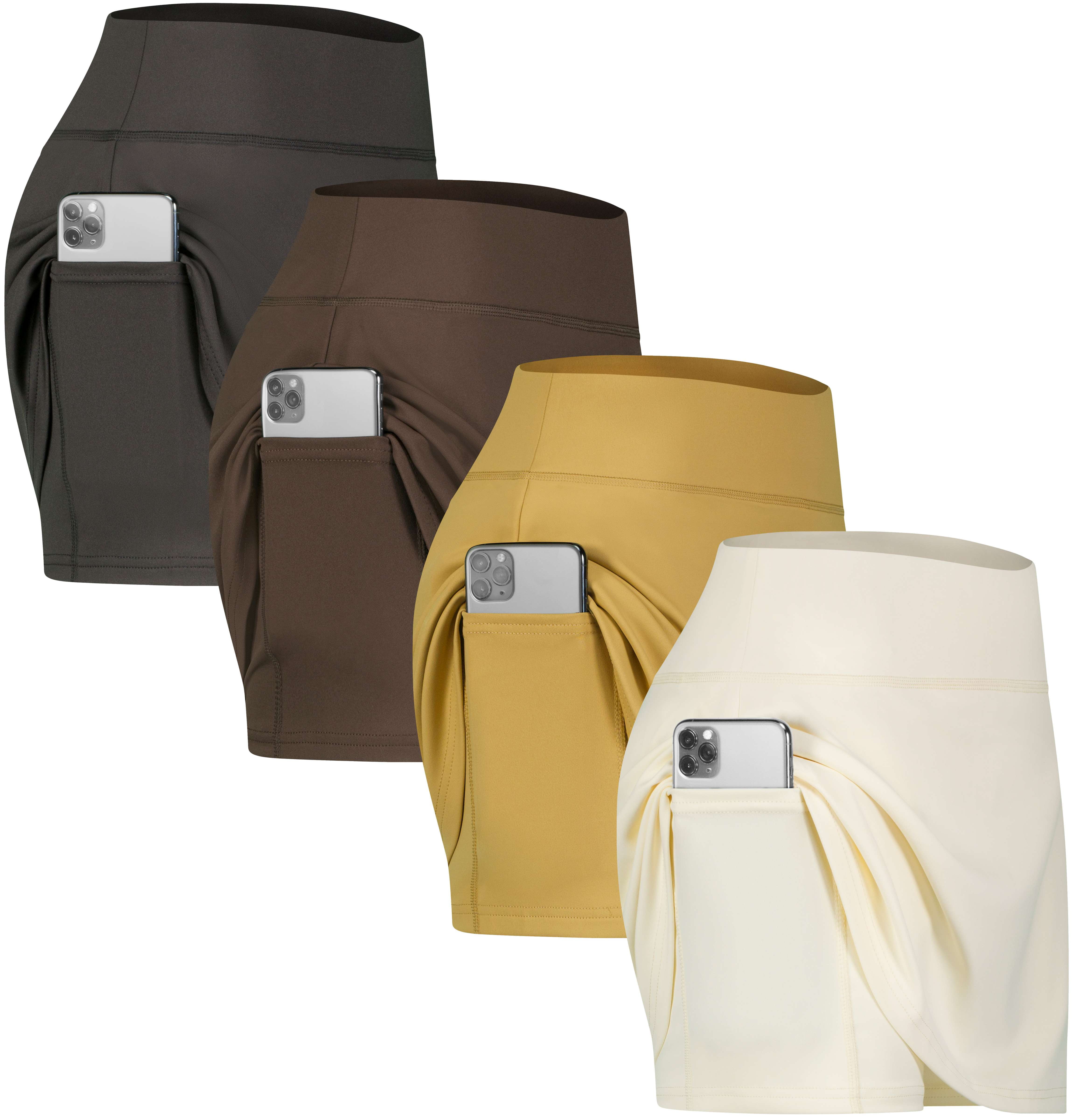 4 Pack: Women's Active Skort Lightweight Comfy & Breathable Tennis Golf ...